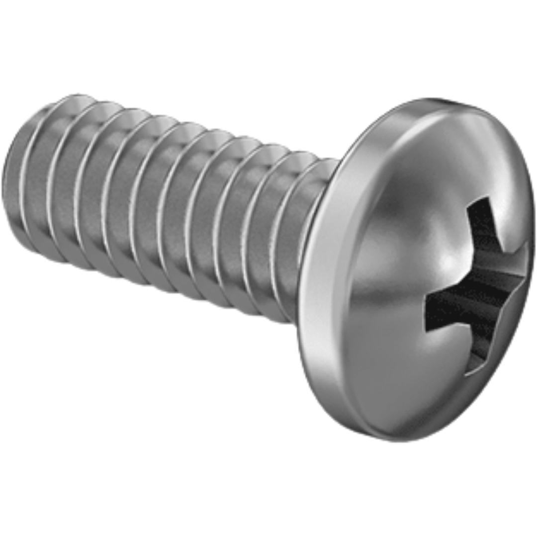 1 4 20 X 5 8 Phillips Pan Head Machine Screw 316 SS Nylon Patch